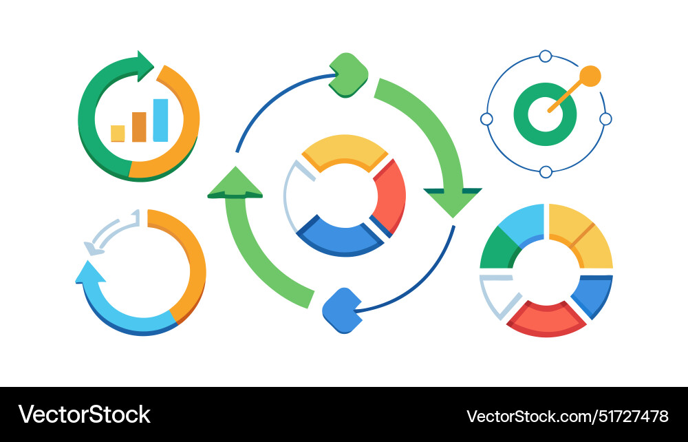 Circle arrow chart cycle icon circular Royalty Free Vector