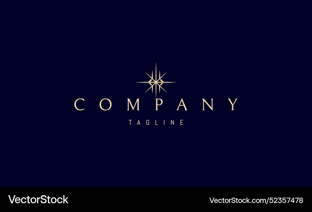 Golden logo with an abstract image Royalty Free Vector Image