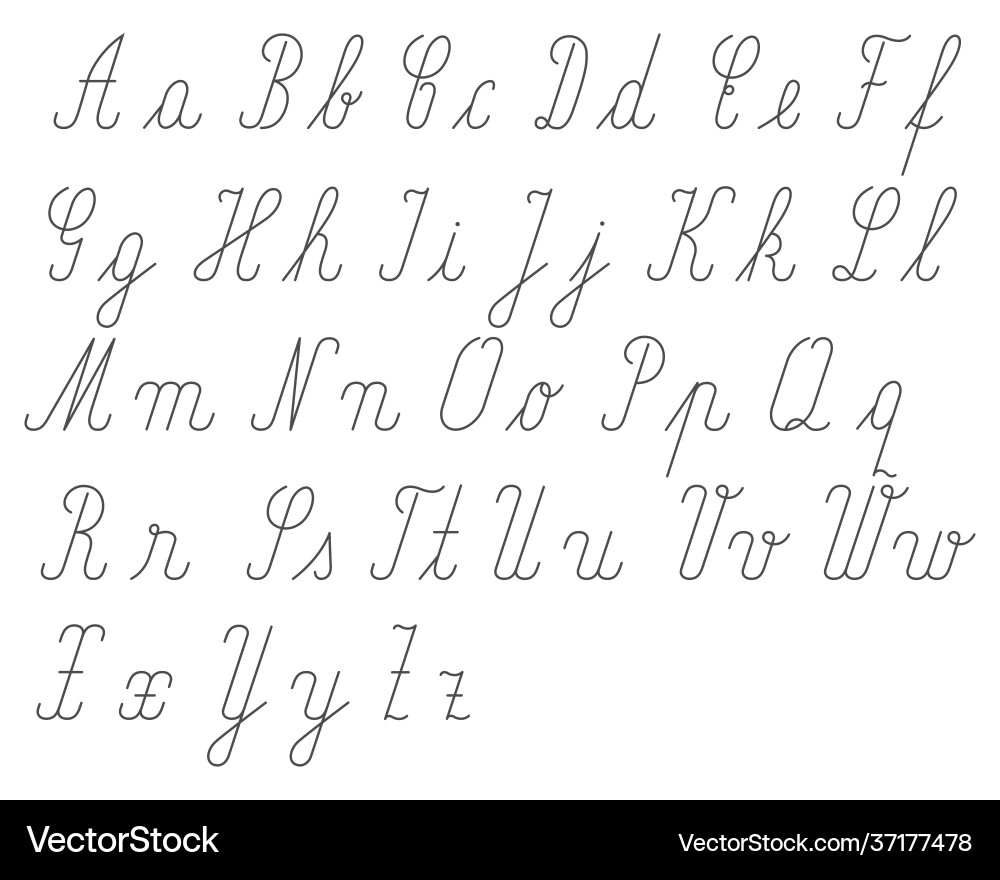 Handwritten alphabet small and big letter Vector Image