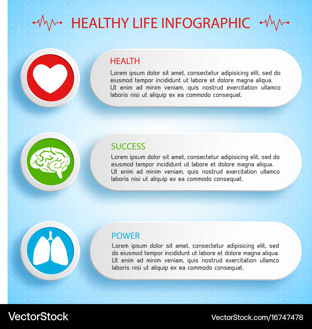 Healthy life infographics Royalty Free Vector Image
