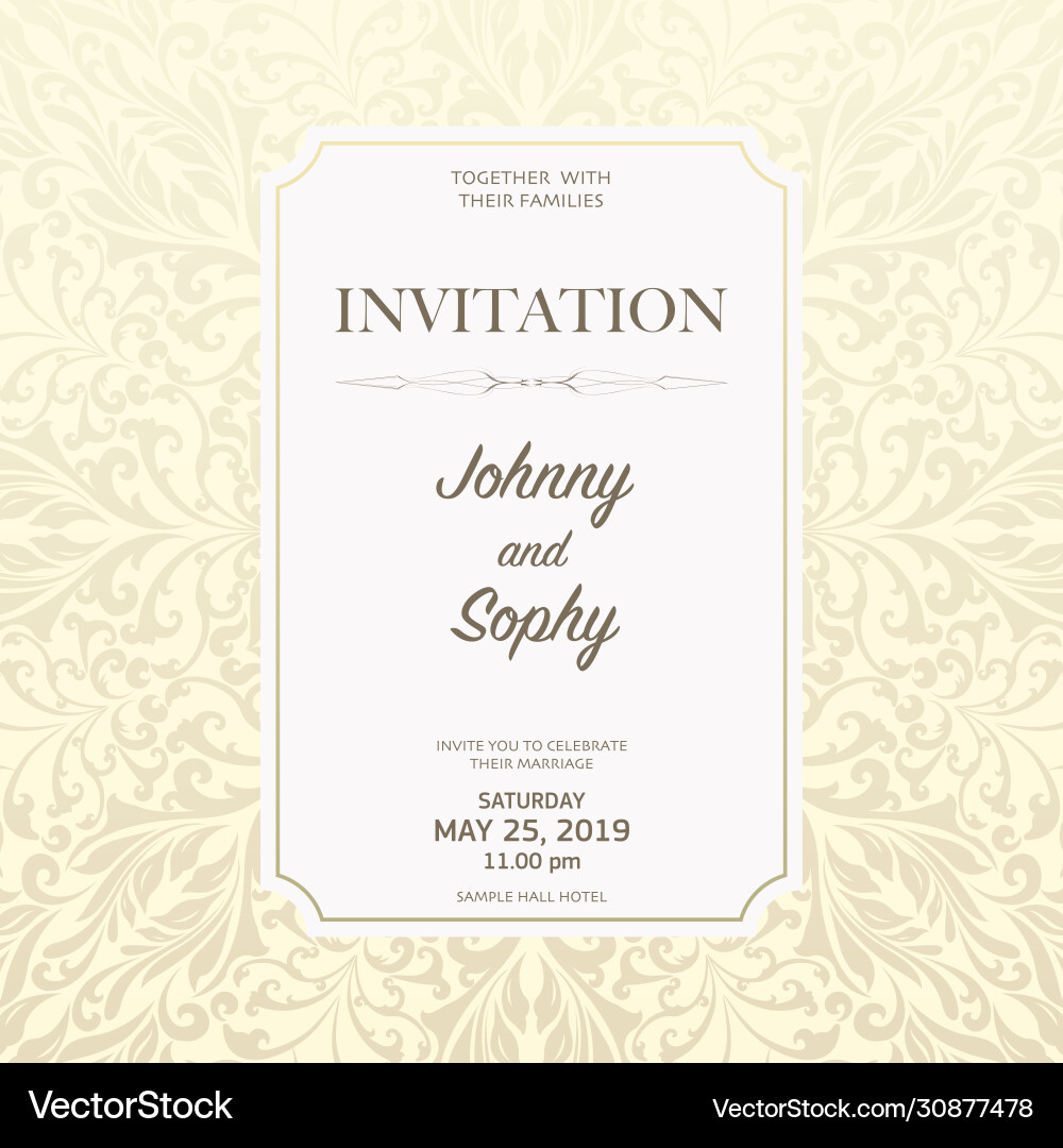 Invitation floral pattern background Royalty Free Vector