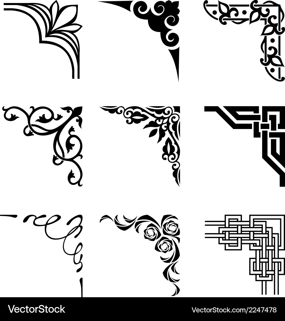 Ornamental Corner Elements Royalty Free Vector Image