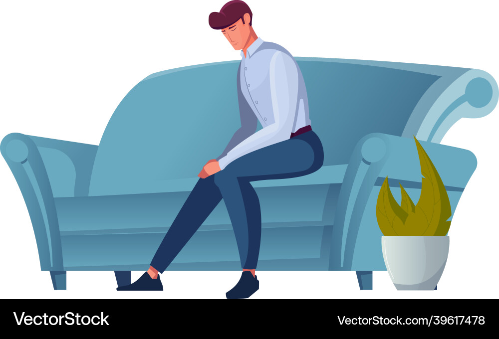 Sad man Royalty Free Vector Image - VectorStock