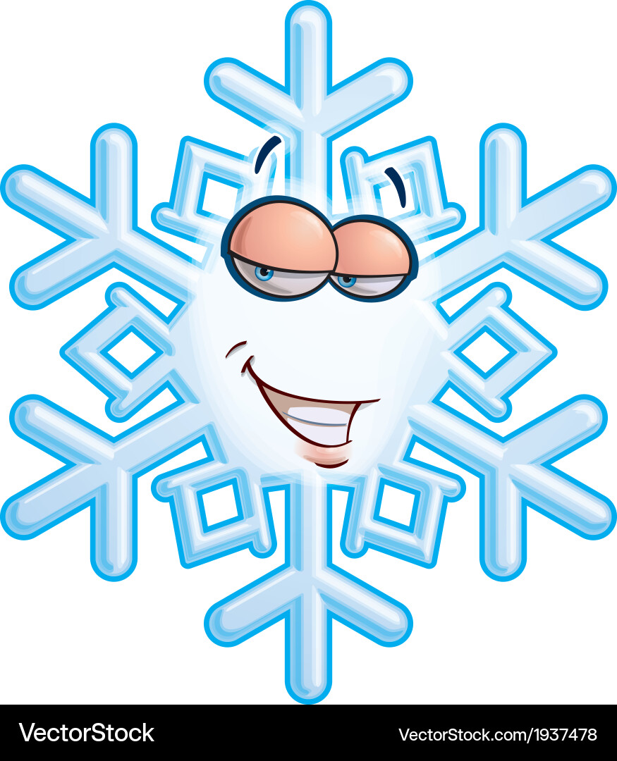 Snowflake emoticon hey sweetie Royalty Free Vector Image