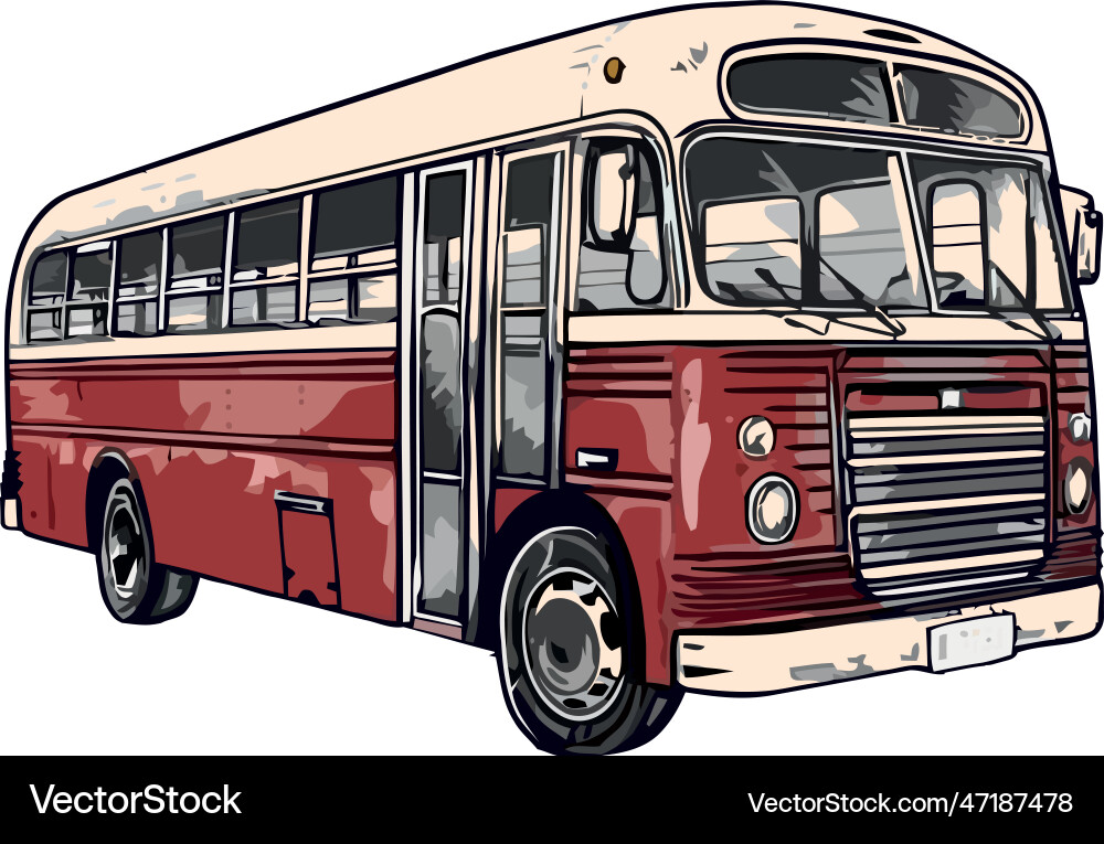 Vintage Tour Bus Royalty Free Vector Image - VectorStock
