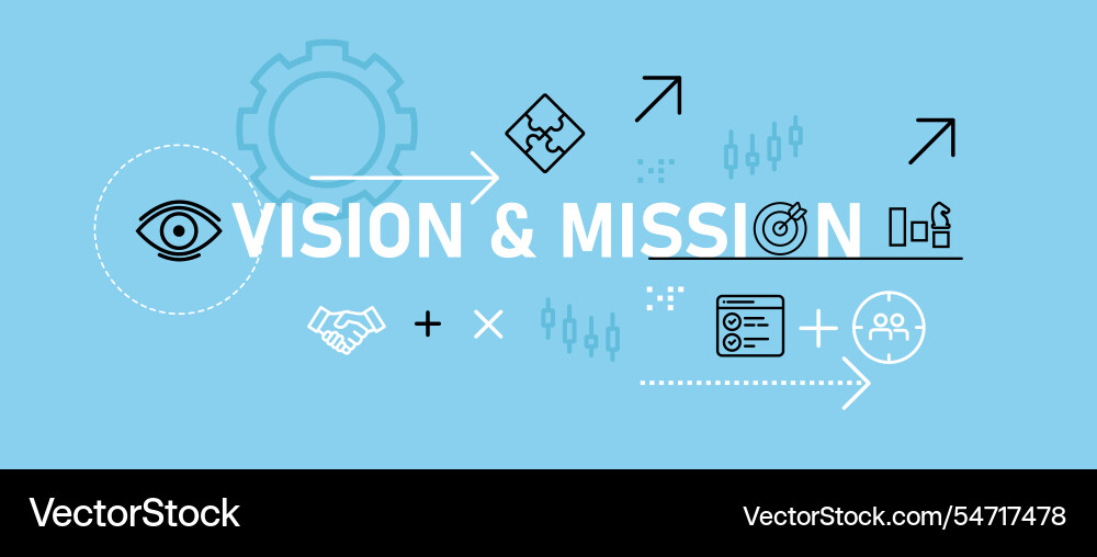 Vision and mission concept work conceptual idea Vector Image