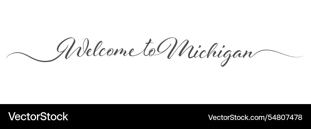 Welcome to michigan one-line sign Royalty Free Vector Image