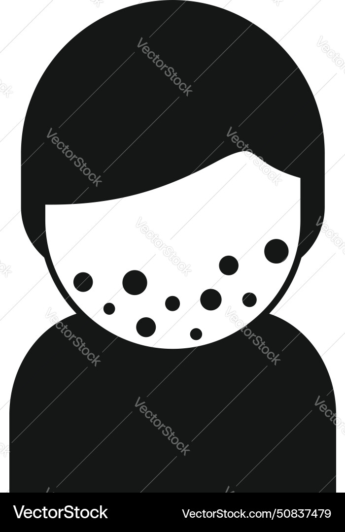 Allergic person face icon simple organic Vector Image