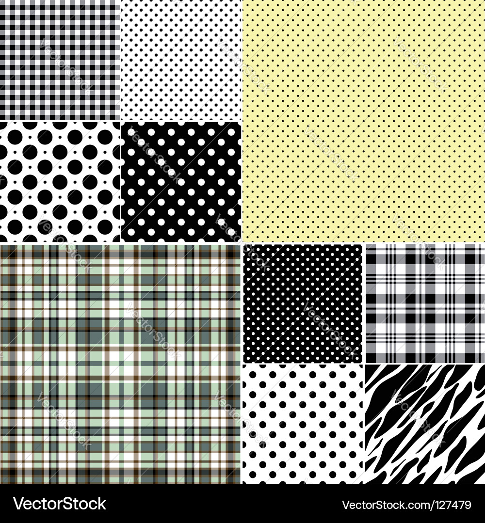 Classic Black and White Seamless Patterns Vector Image