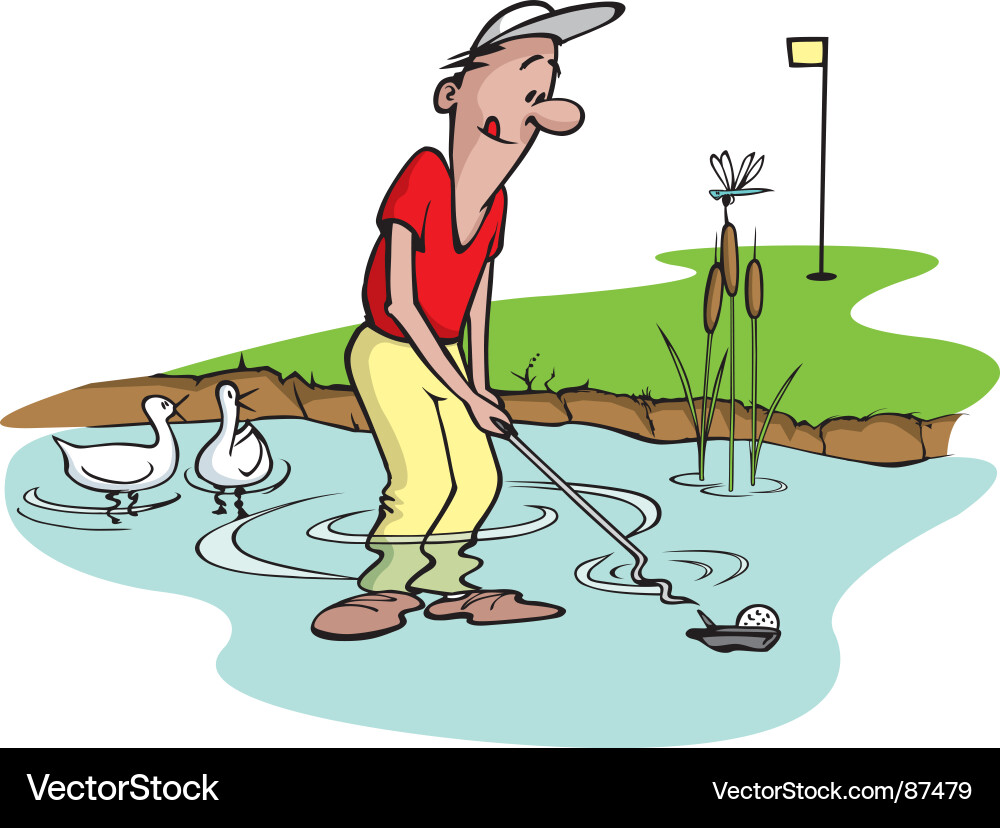 Clumsy Golfer Splash Royalty Free Vector Image