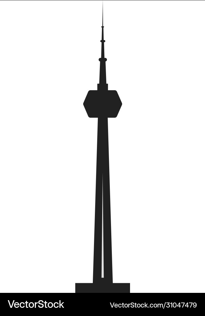 CN Tower Silhouette Toronto Royalty Free Vector Image