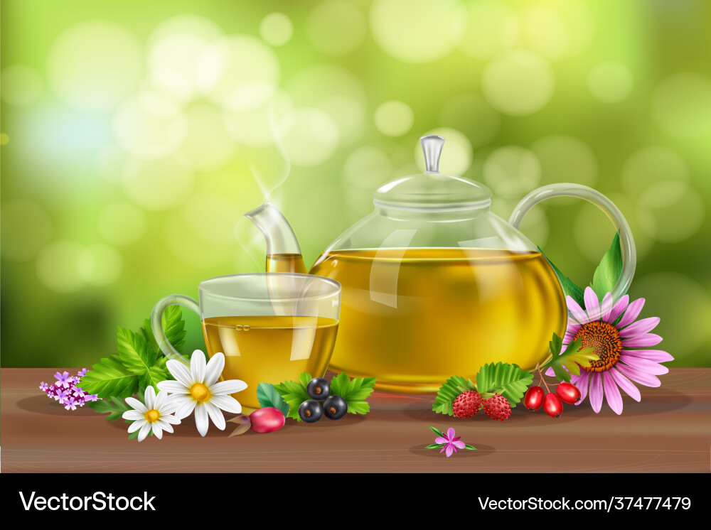 Green tea background Royalty Free Vector Image