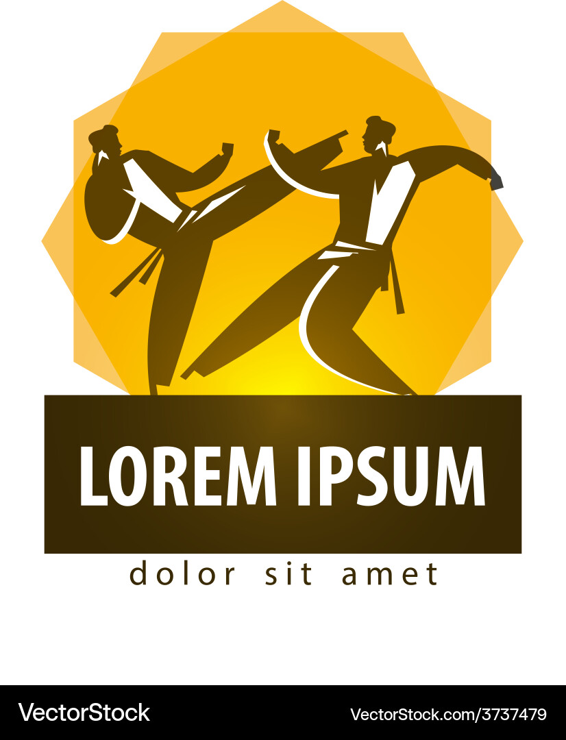 Karate logo design template combat sport Vector Image