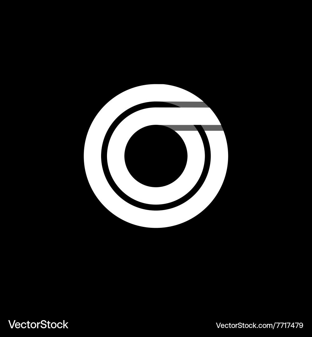 Buchstaben o breite weiße Streifen Logo Monogramm Emblem