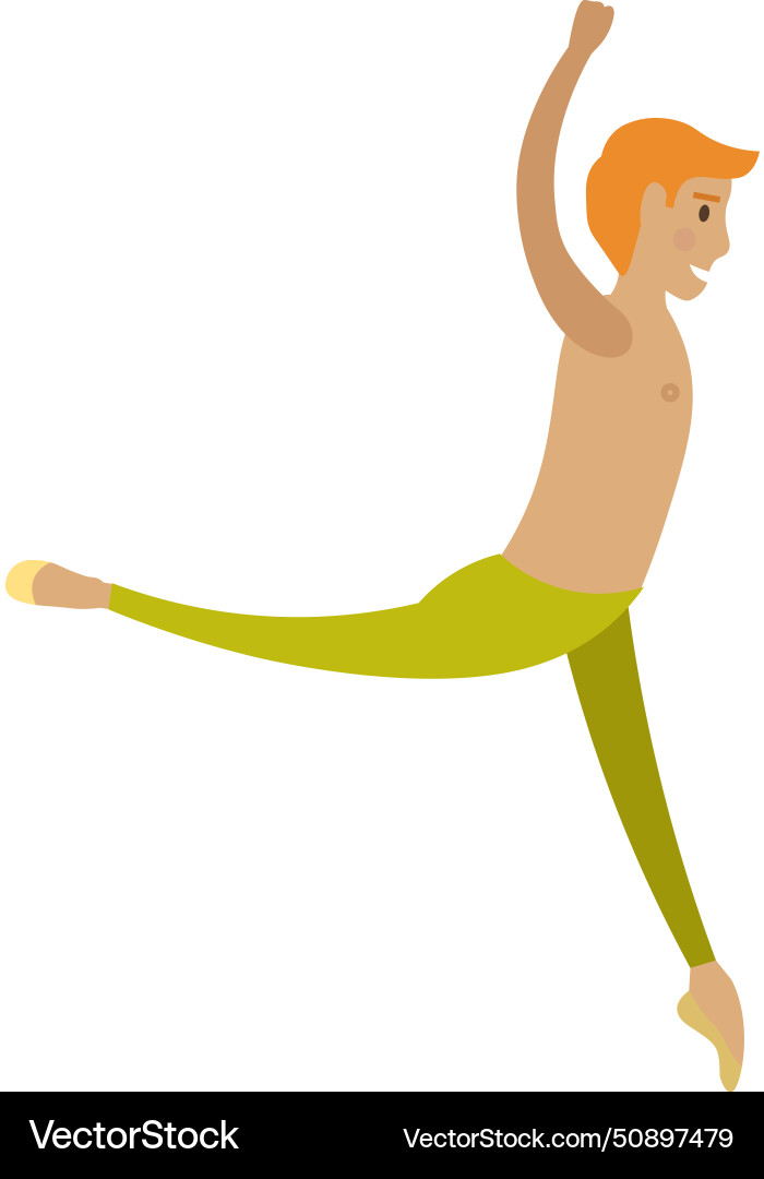 Man ballet dancer icon isolated on white Vector Image