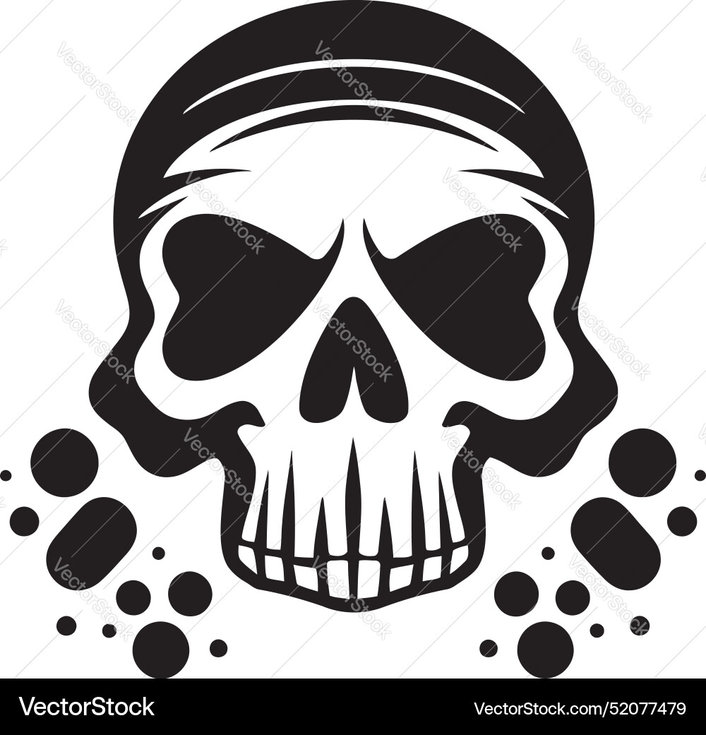 Poisonous profile logo featuring toxic skull Vector Image