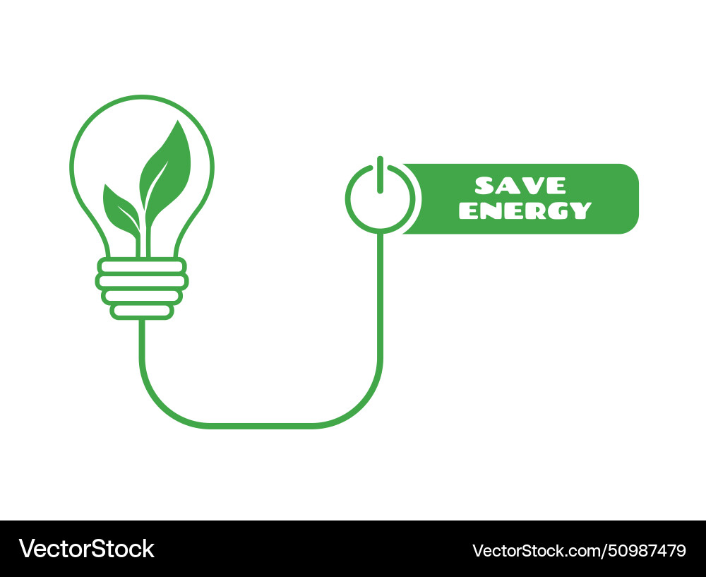 Save energy concept shutdown symbol electric Vector Image