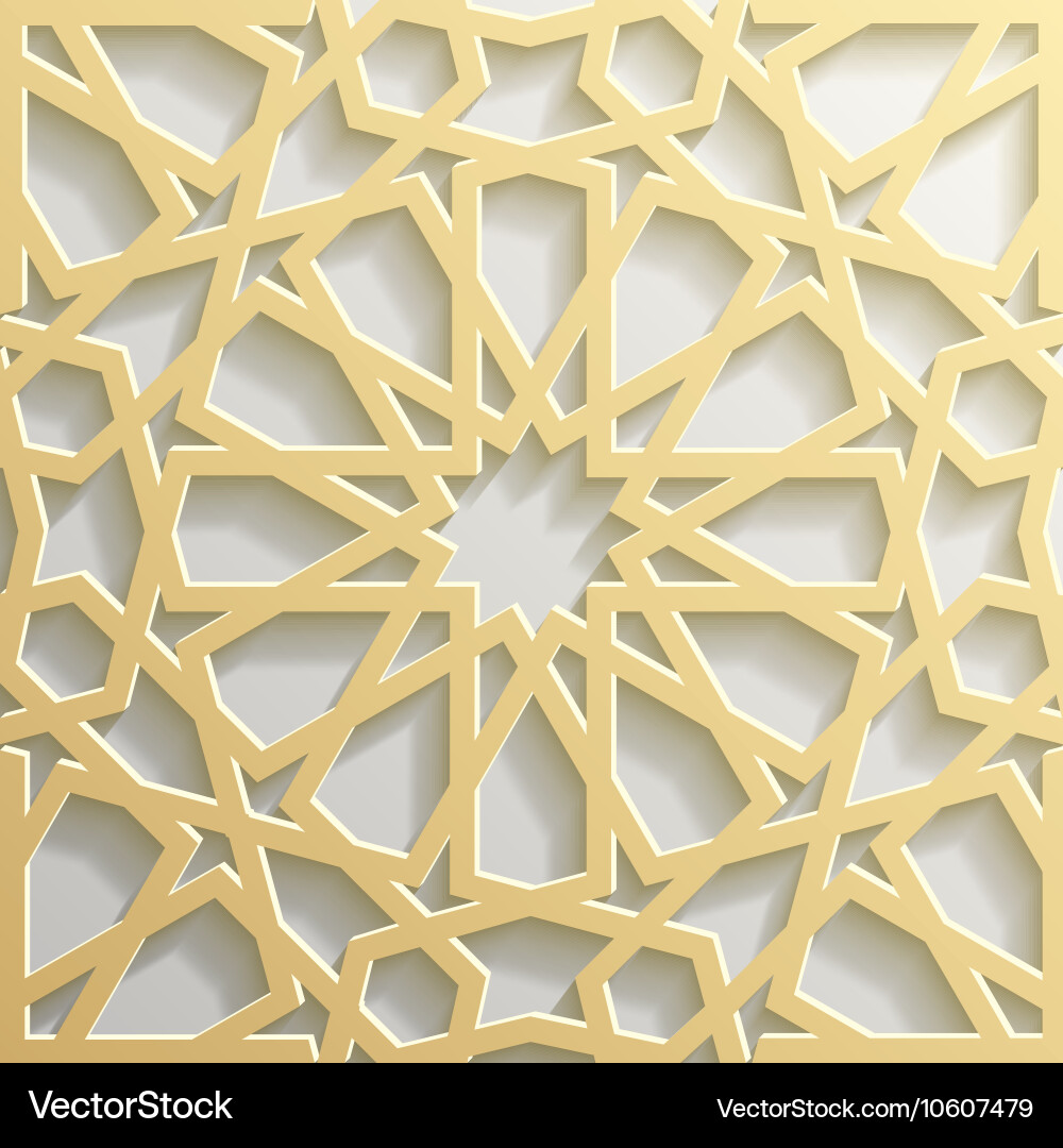 Seamless islamic pattern 3d traditional arabic Vector Image