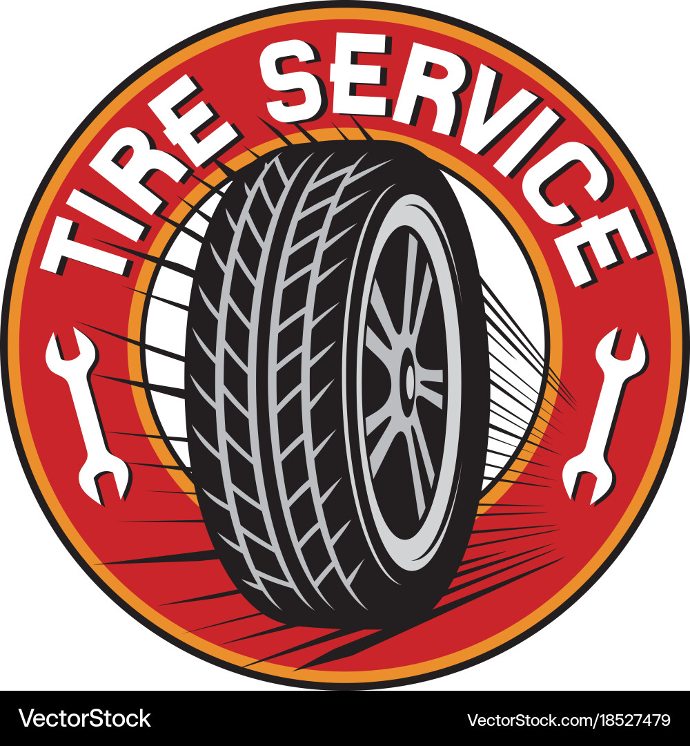 Tire service label Royalty Free Vector Image - VectorStock