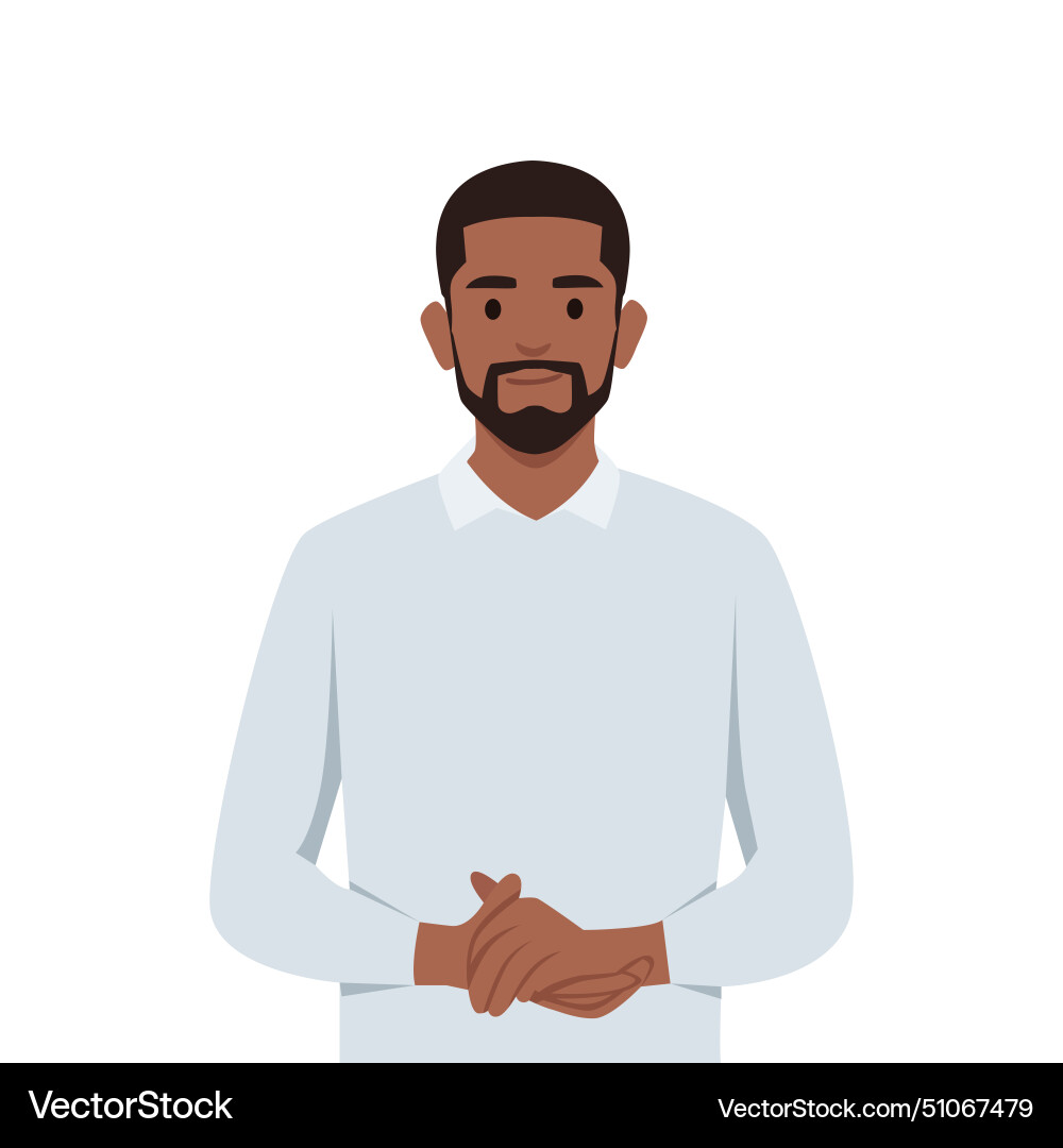 Young black man bad with smirk on his face Vector Image