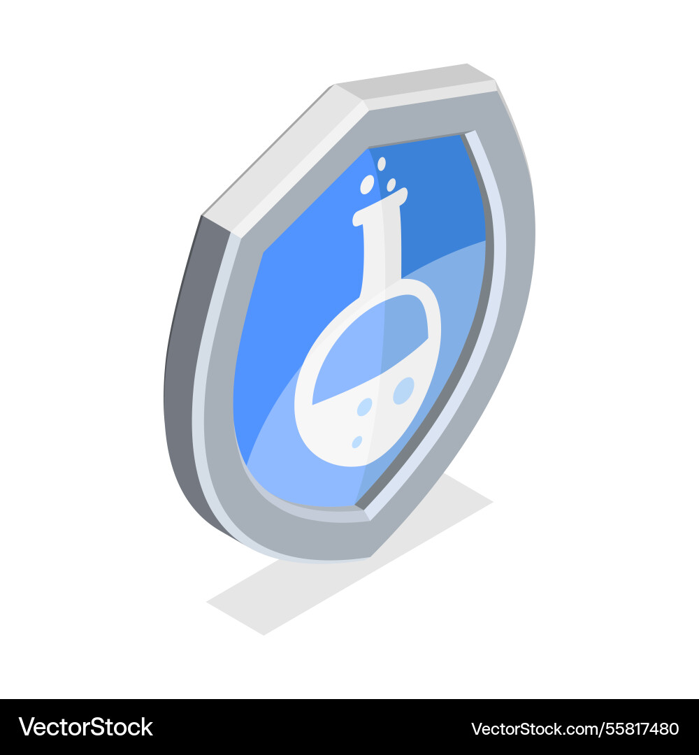 3d isometric flat set of protection proof Vector Image