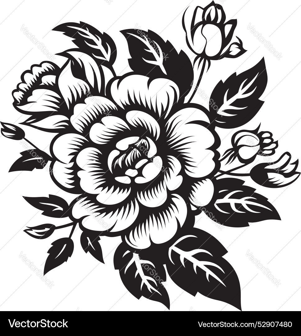 Floral initial icon name Royalty Free Vector Image