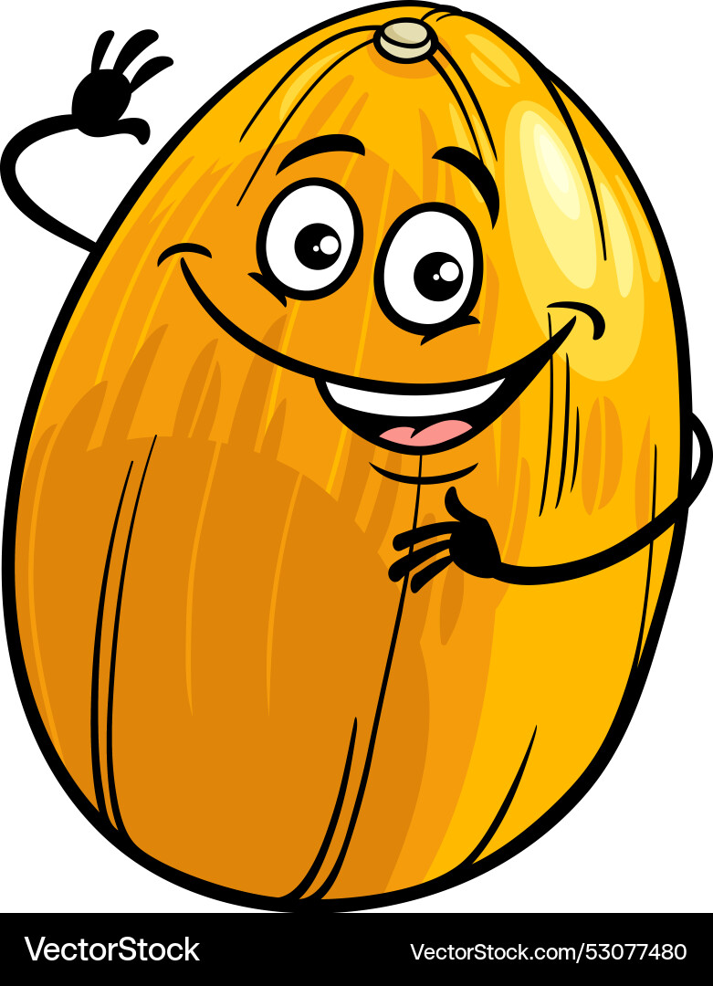 Happy melon fruit character cartoon Royalty Free Vector
