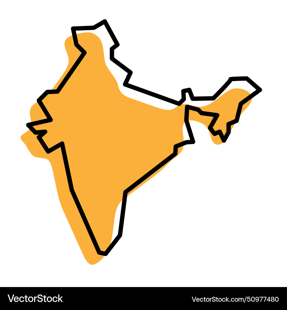 India simplified map Royalty Free Vector Image