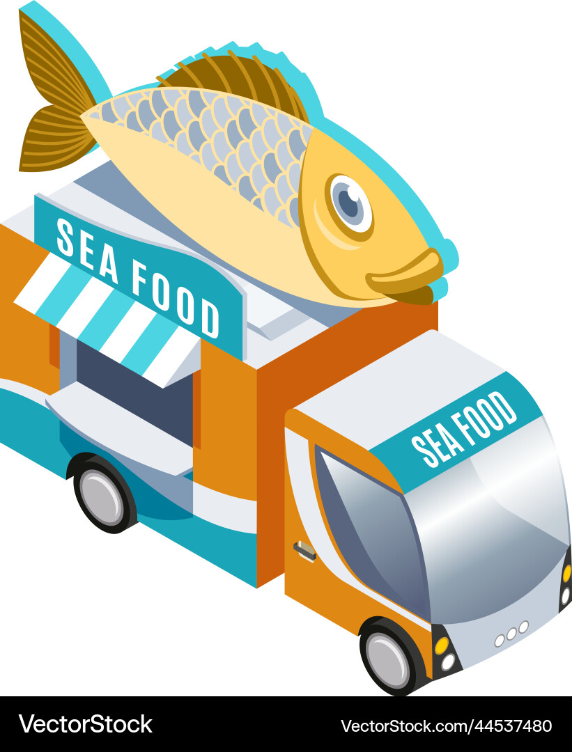 Isometric food truck Royalty Free Vector Image
