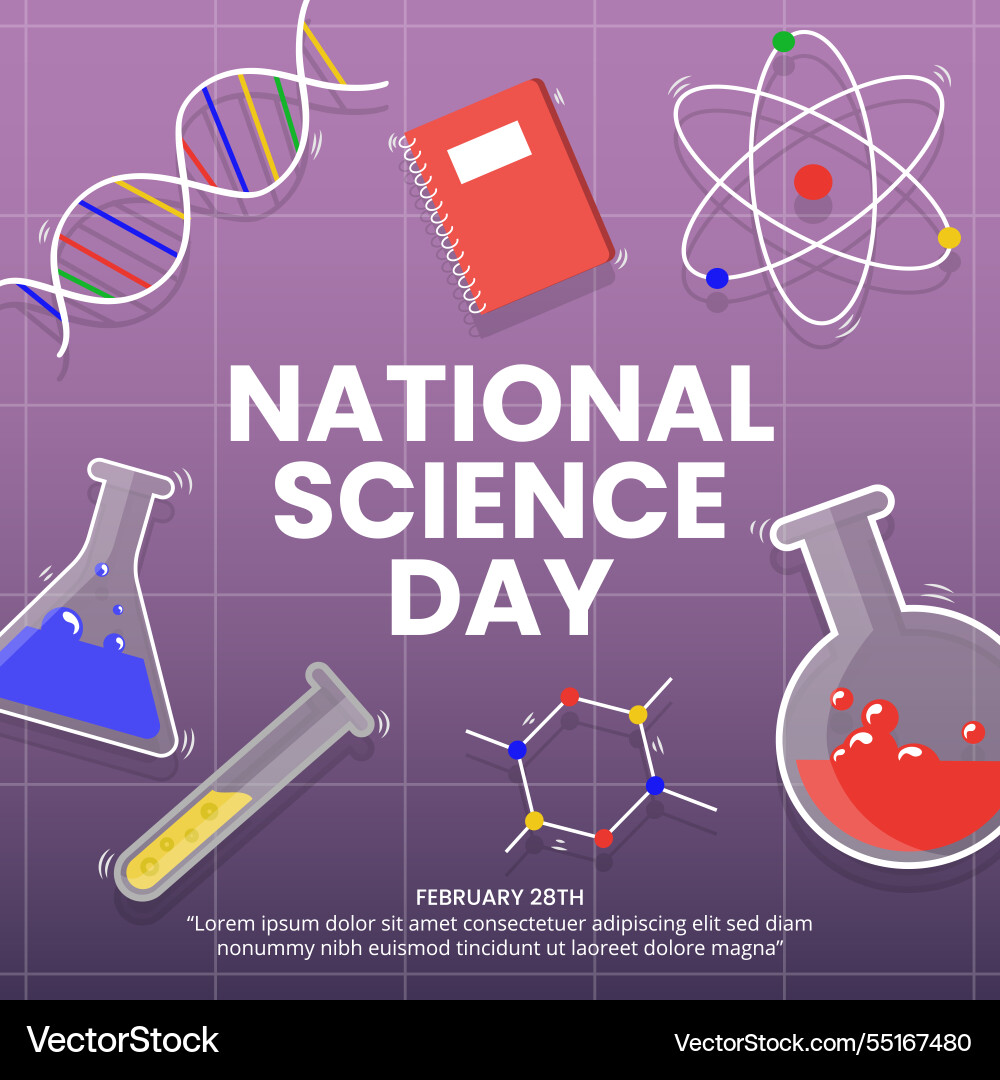 National science day background Royalty Free Vector Image