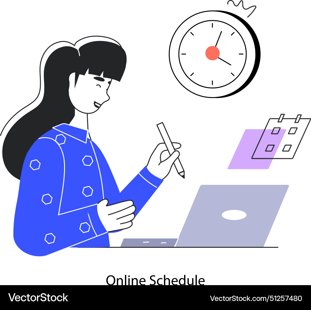 Online schedule Royalty Free Vector Image - VectorStock