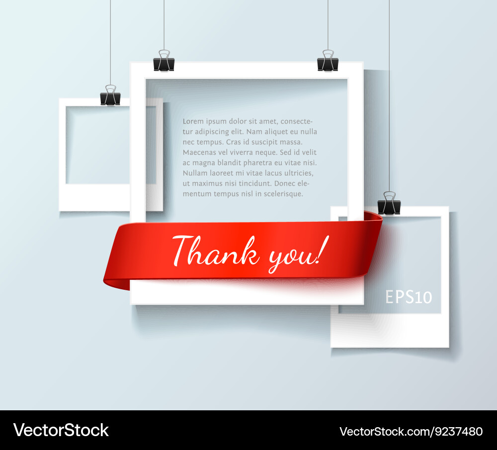 Paper photo frames composition template Royalty Free Vector