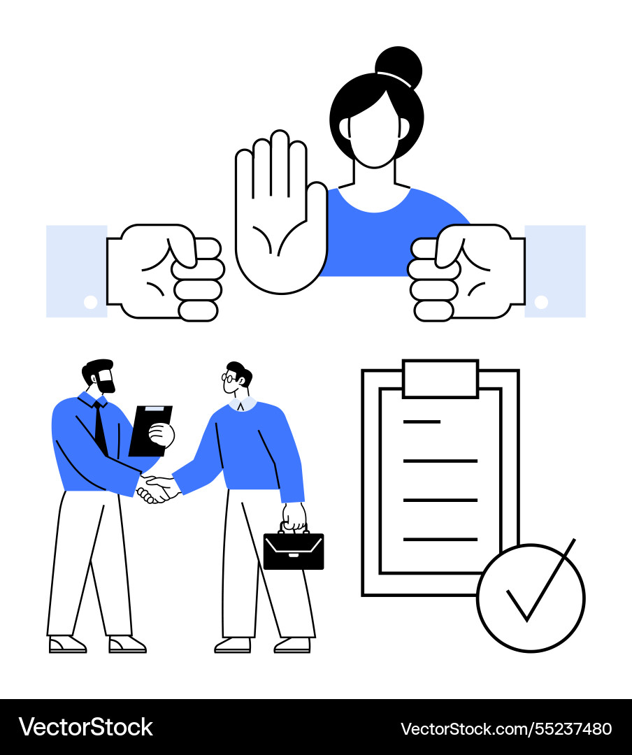 Professional agreement conflict resolution Vector Image