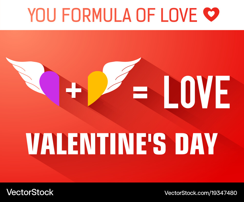 Romantic formula flat template Royalty Free Vector Image