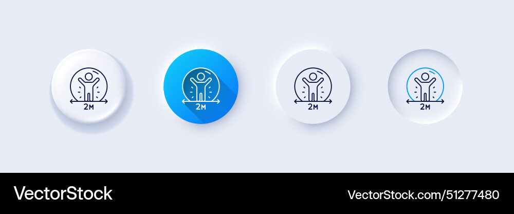 Social distance line icon people isolation sign Vector Image