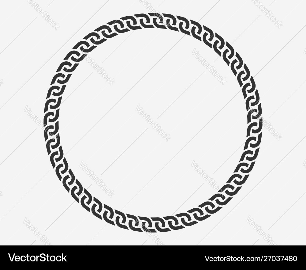 Texture chain round frame circle border chains Vector Image