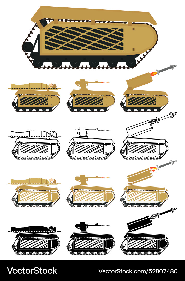 Unmanned ground vehicle ugv multi-purpose Vector Image