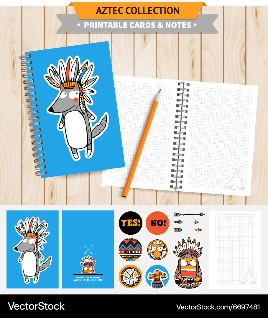 Aztec Native American Printables Royalty Free Vector Image