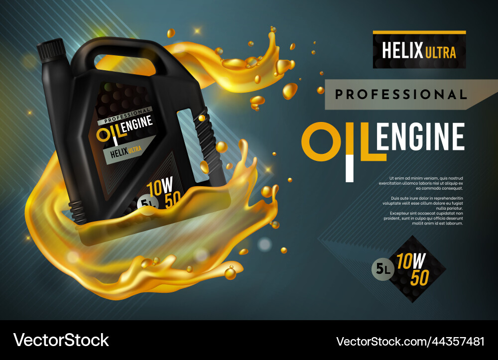 Car engine oil motor synthetic fluid splash Vector Image
