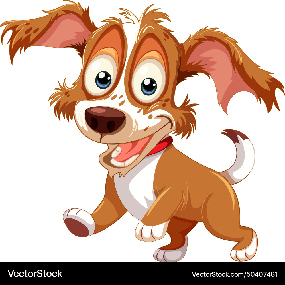 Cheerful animated dog with a playful expression Vector Image