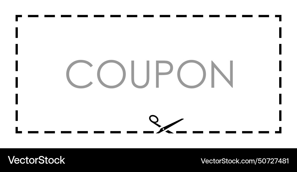 Coupon flat style black line color Royalty Free Vector Image