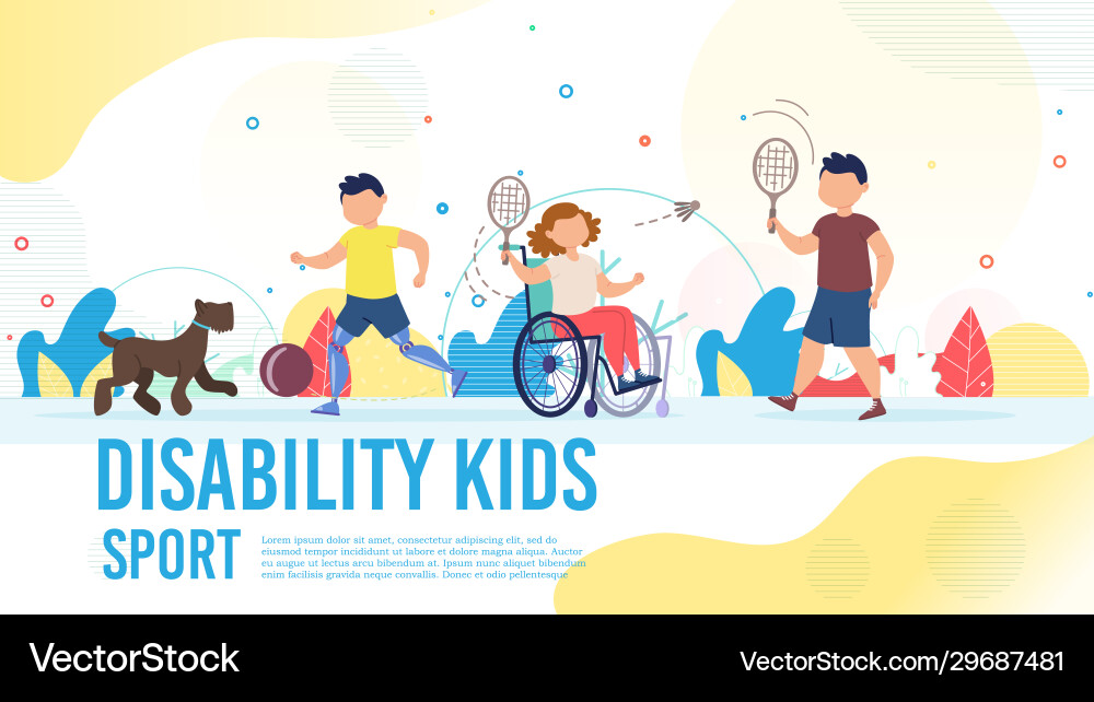 Disabled child sport hob poster template Vector Image
