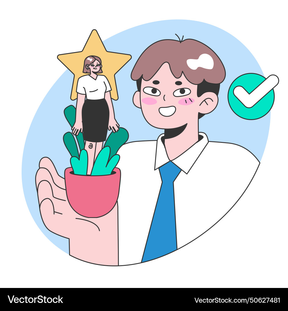 Employee recognition concept flat Royalty Free Vector Image