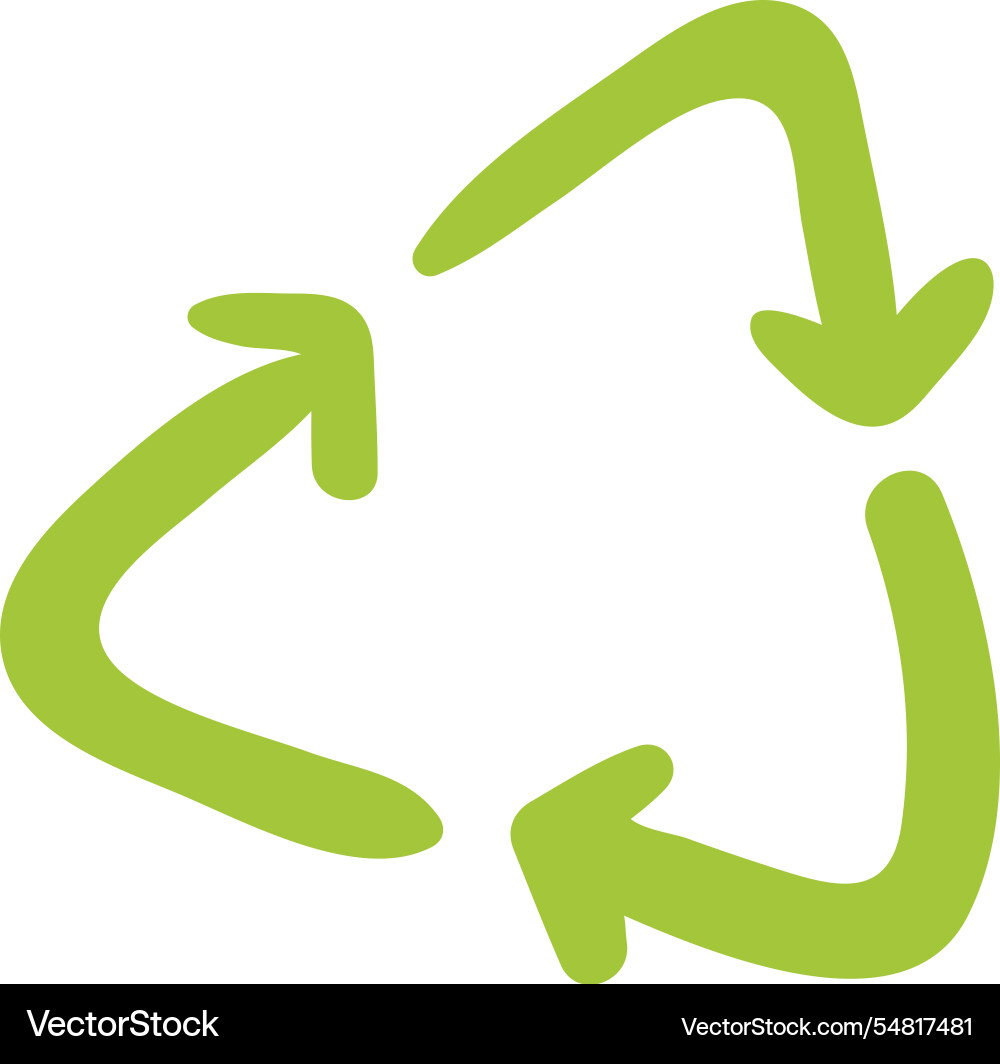 Green recycle symbol with three rounded arrows Vector Image