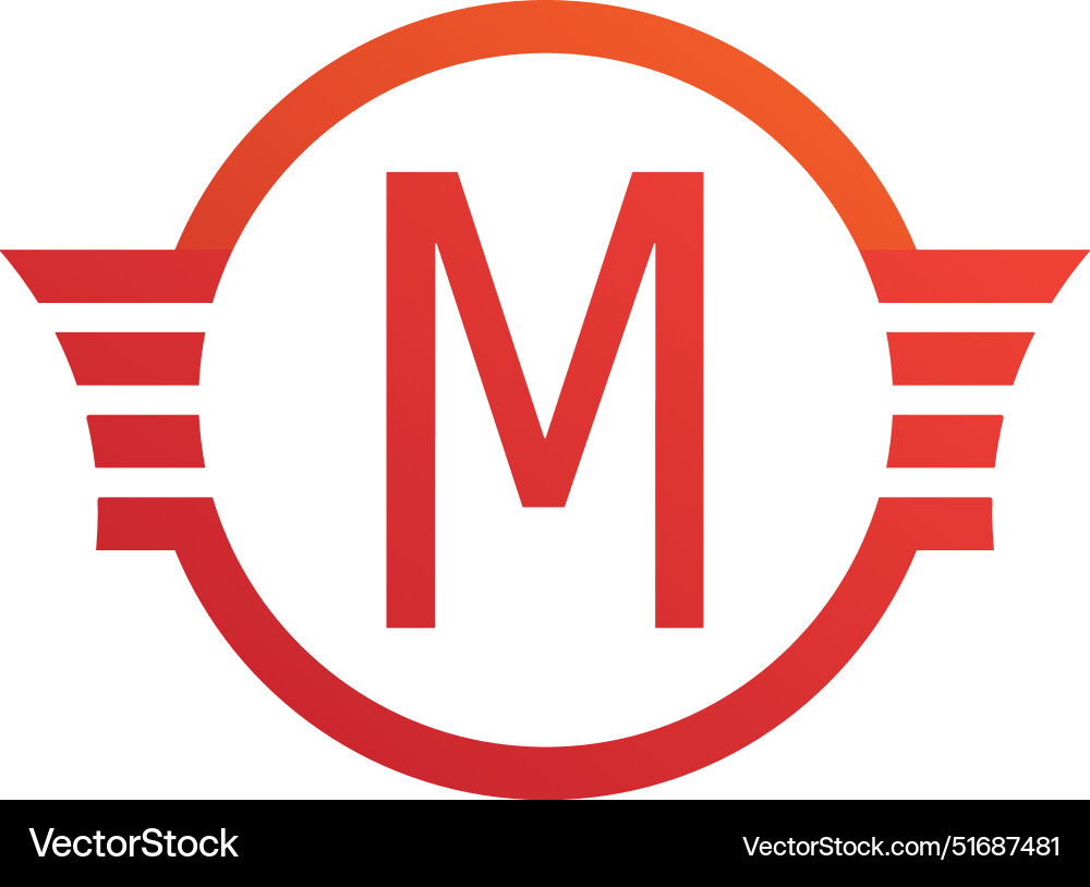 M meter logo design m logo template icon Vector Image