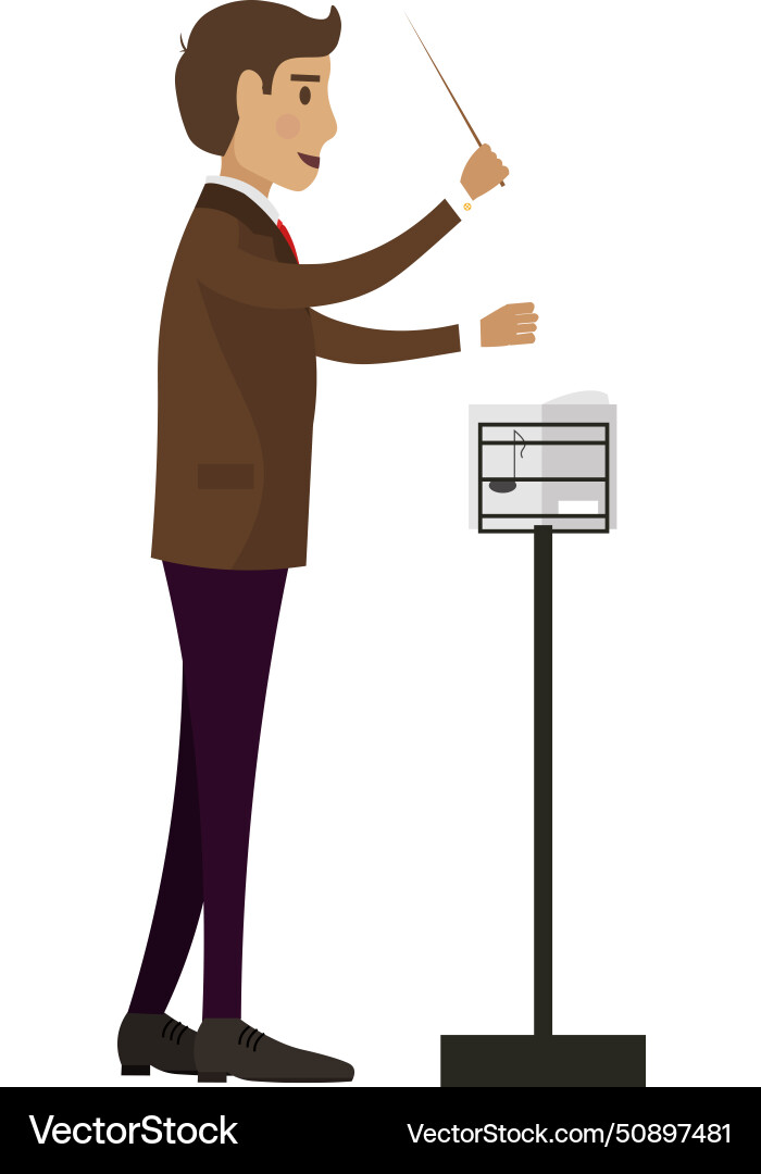 Man conductor icon isolated on white Royalty Free Vector