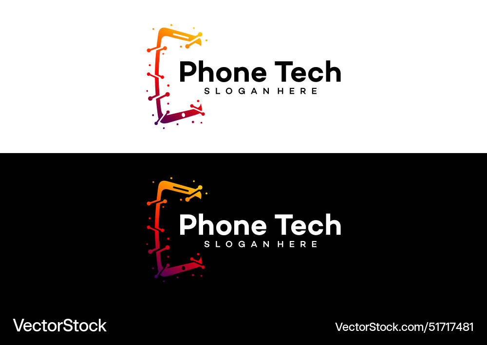 Modern phone logo symbol design Royalty Free Vector Image