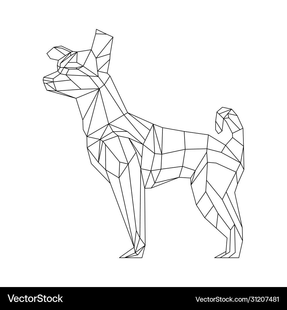 Polygonal triangular a dog Royalty Free Vector Image