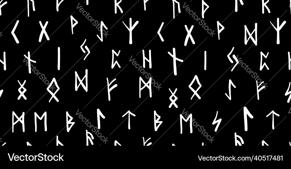 Runes seamless pattern background ancient occult Vector Image