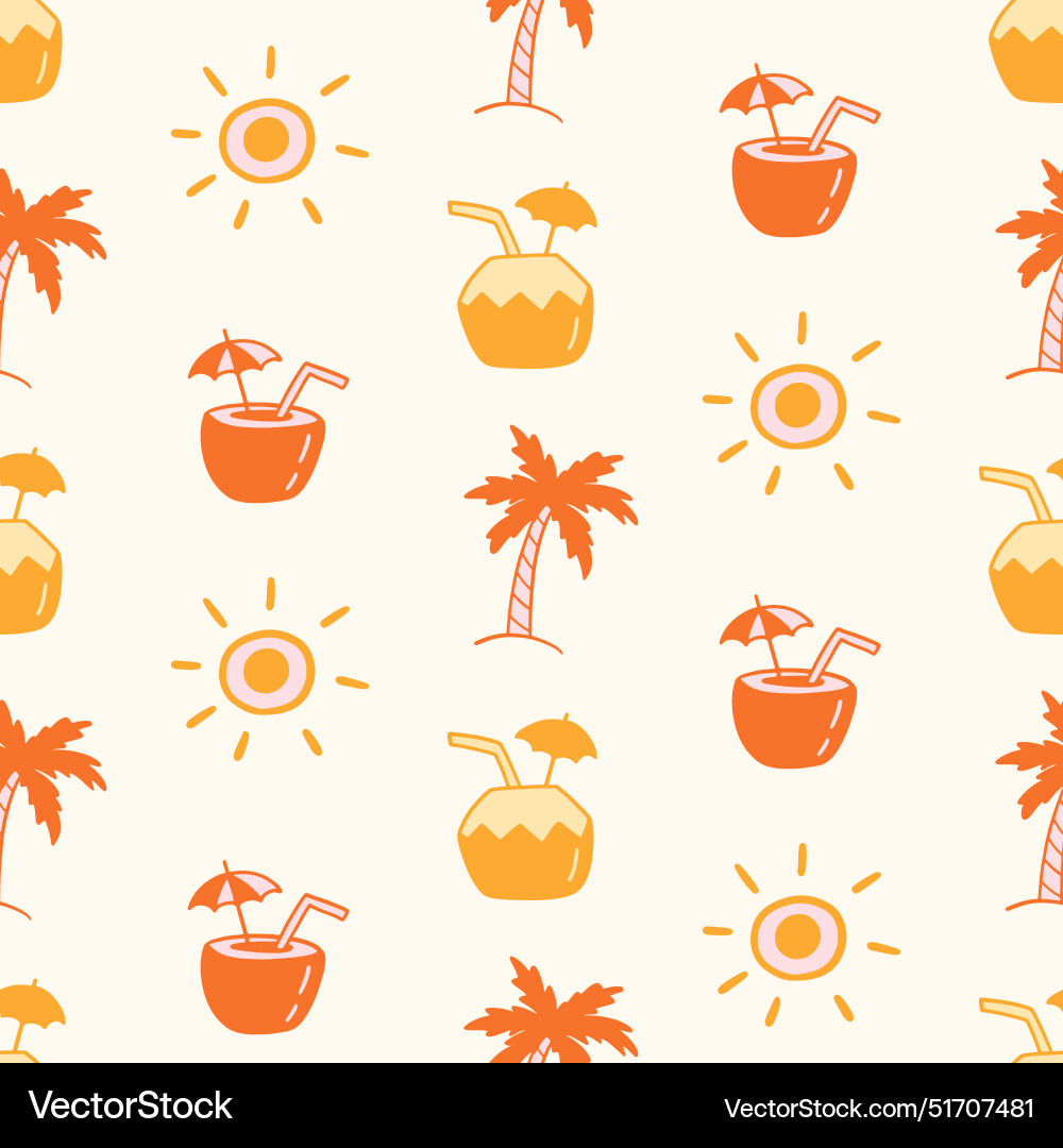 Summer beach tropical seamless pattern background Vector Image